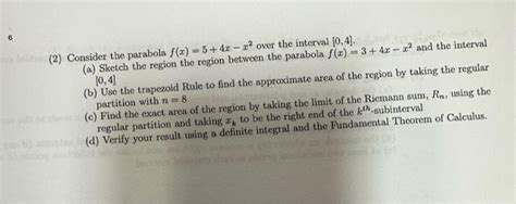 solved 2 consider the parabola f x 5 4x−x2 over the