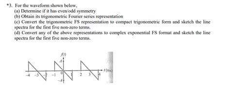 Solved For The Waveform Shown Below A Determine If It Chegg Com