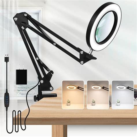 Kuvrs 10x Magnifying Glass With Light 1800 Lumen 3 Color Stepless