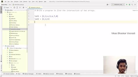 Write A Program To Find The Intersection Of Two Arrays Youtube