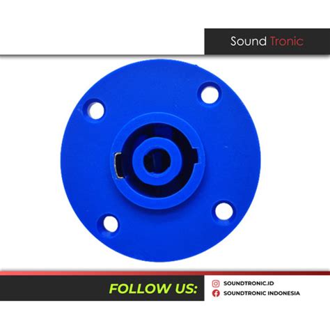 Jual Socket Speakon P Metal Konektor DY A Female Segi Bulat Biru Box Pcs Jakarta