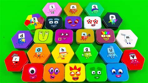 Numberblocks Looking All Clay Mix Slime Coloring In Rectangular Hexagonal Asmr Youtube