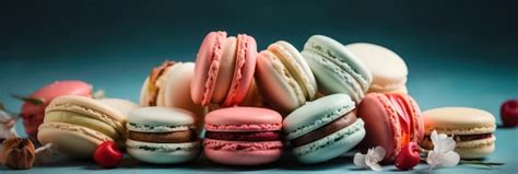Premium Ai Image Assorted Macarons