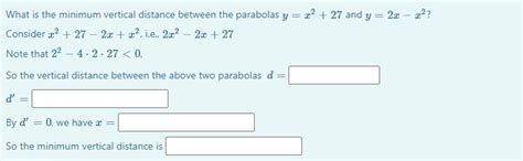 solved what is the minimum vertical distance between the