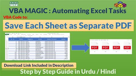 Vba Code To Save Each Worksheet As Separate Pdf Excel Vba Projects Excel Excelsteps Youtube