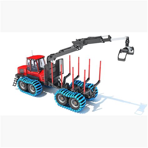 Logging Forwarder With Crane Arm 3d Model Download Tractor On