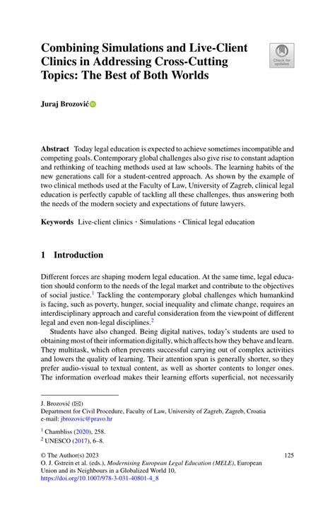 Pdf Combining Simulations And Live Client Clinics In Addressing Cross Cutting Topics The Best