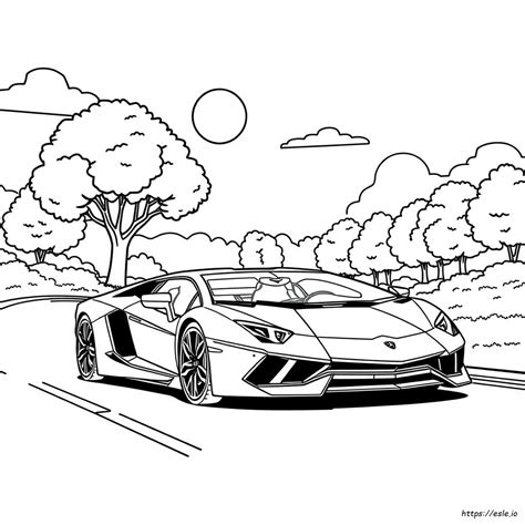 Lamborghini Aventador Coloring Sheet