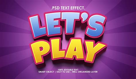Vamos Jogar O Efeito De Estilo De Texto Do Jogo Psd Premium