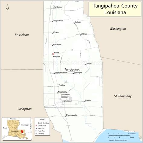 Map Of Tangipahoa Parish Louisiana Showing Cities Highways