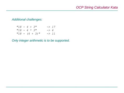 Ocp String Calculator Kata Ppt