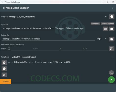Screenshots For FFmpeg Media Encoder For Android