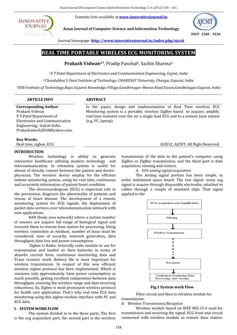 Pdf Real Time Portable Wireless Ecg Monitoring System