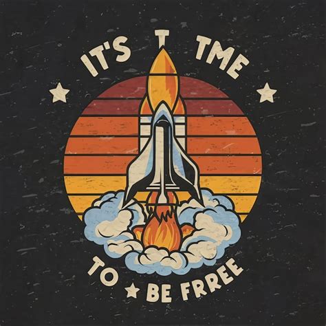 Premium Vector 2d Tshirt Vector Illustration Rocket Space Fire Smoke Color