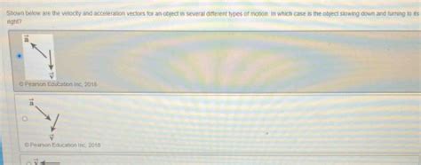 Shown Below Are The Velocity And Acceleration Vectors For An Object In