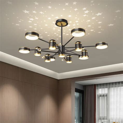 현대 Led 샹들리에 거실 침실 다이닝 룸 주방 스마트 원격 천장 펜던트 조명 블랙 화이트 장식 램프 Aliexpress