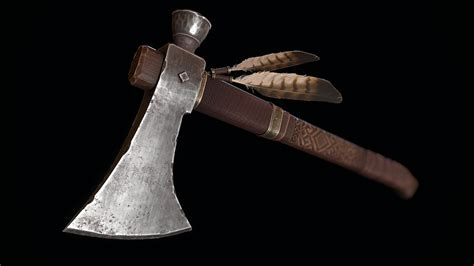 Artstation Decorated Tomahawk Axe Game Assets