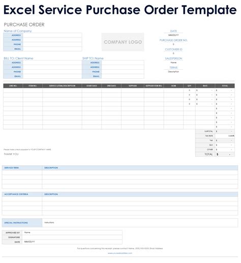 6 Free Excel Purchase Order Templates