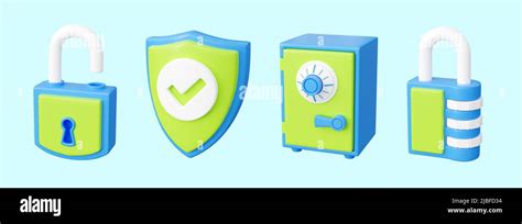 Secure And Personal Data And Earnings Safety 3d Render Set Protecting