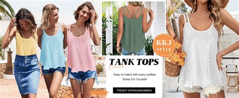 Kkj Womens Cute Tank Tops Sleeveless Spaghetti Strap Scoop Neck Loose