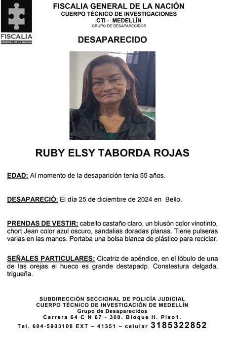 Ruby Elsy Taborda Desapareció En Bello Minuto30