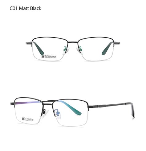 Ralferty Mens Semi Rim Square Titanium Eyeglass Dt902 Fuzweb