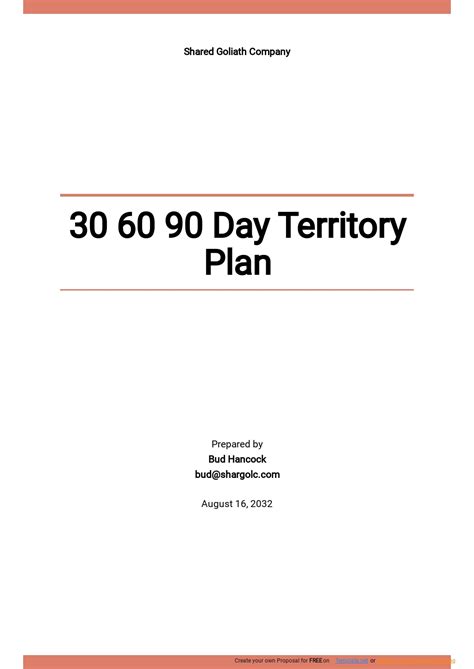 Sales Territory Plan Template Word