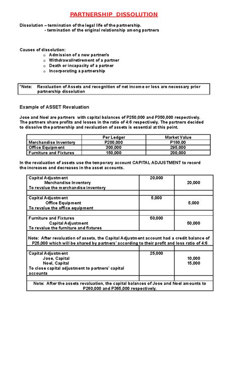 435421936 Partnership Dissolution Lecture Notes Summary And Guidelines