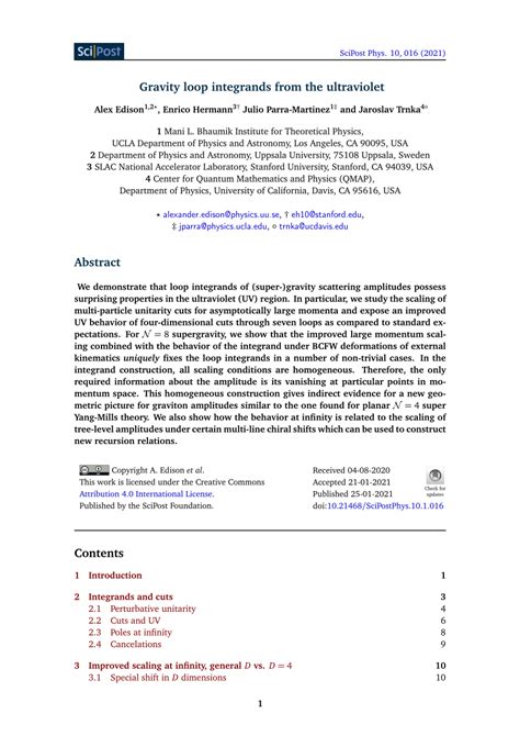Pdf Gravity Loop Integrands From The Ultraviolet