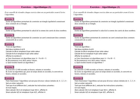 exercices algorithmique