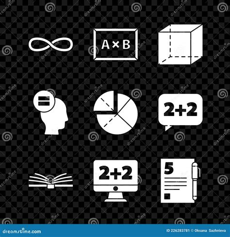 Set Infinity Chalkboard Geometric Figure Cube Open Book Equation Solution Test Or Exam