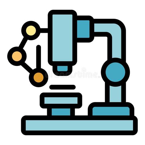 Nanotechnology Microscope Analyzing Molecular Structure Icon Stock Illustration Illustration