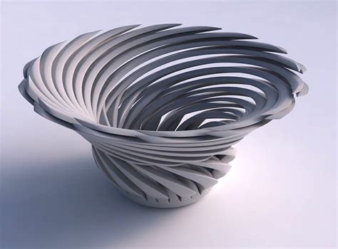 Bowl With Twisted Sharp Muscle Structure Twisted And Tapered 3d Model