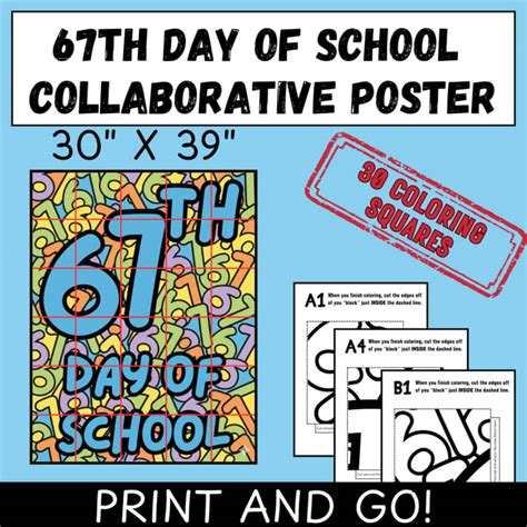 67th Day Of School Collaborative Poster 6 7 Collaborative Mural