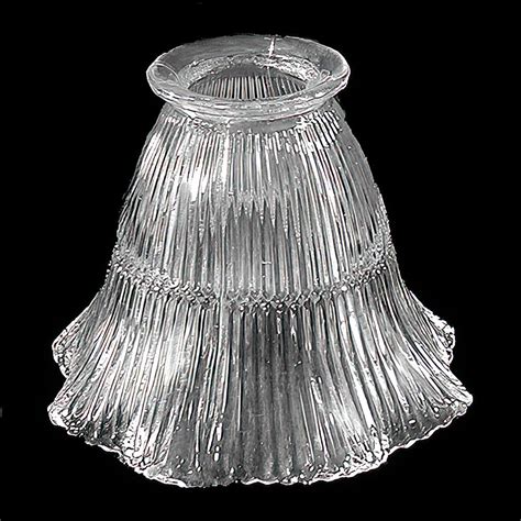 Antique Glass Light Shade Crystal Ribbed Glass With Scalloped Edges