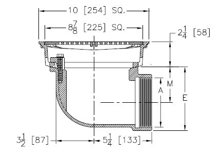Zurn Z158 10 In Prom Deck Drain Kit 90 Degree Outlet 4 In Ips
