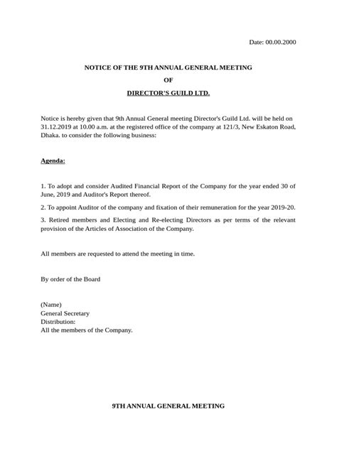 Notice Of General Meeting Pdf Chess Theory Chess