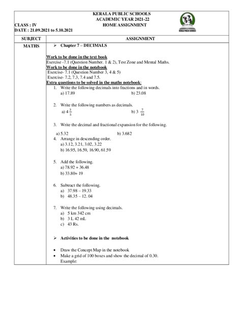 Fillable Online Decimals In Maths Definition Types Properties
