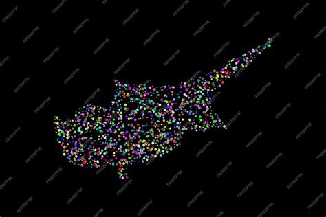 Mapa Del País De La Isla De Chipre Con Fondo Fronterizo Colorido Vector Premium