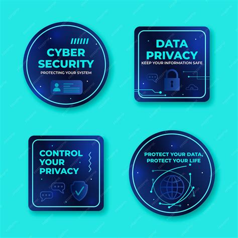 Free Vector Gradient Data Privacy Labels Template