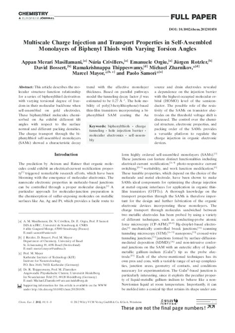 Pdf Multiscale Charge Injection And Transport Properties In Self