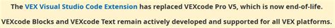 Losing Technical Support For Vexcode V5 Pro Vex V5 Technical Support