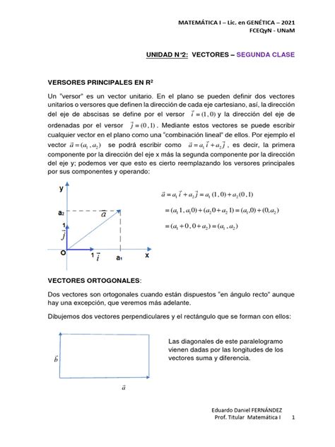 Clase 2 Unidad 2 Lg 2021 Pdf Vector Euclidiano Sistema De Coordenadas Cartesianas
