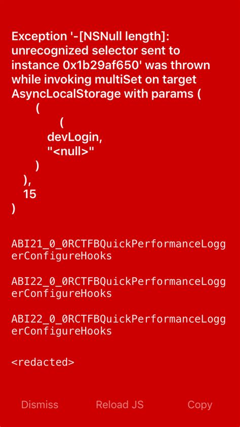 nsnull length exception thrown while invoking multiset on target