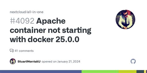 Apache Container Not Starting With Docker 2500 · Issue 4092