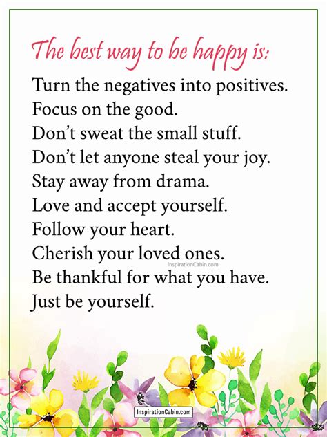 The Best Way To Be Happy Inspiration Cabin