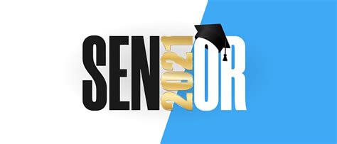 2021년 시니어 클래스 화이트 블루 프레임과 교육 학술 모자와 금 번호 졸업 디자인 프레임 고등학교 대학 축하 졸업생 연감 에 대한 템플릿 벡터 그림입니다 2021년에