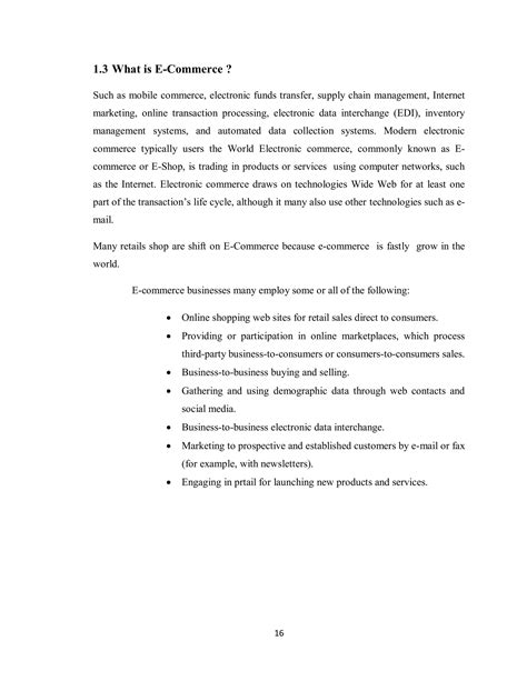 E Commerce Project Report E Commerce Eshop Report Pdf Business Business And Finance