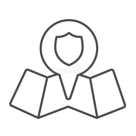 Reserve Map With Location Pin Thin Line Icon Eco Tourism Concept