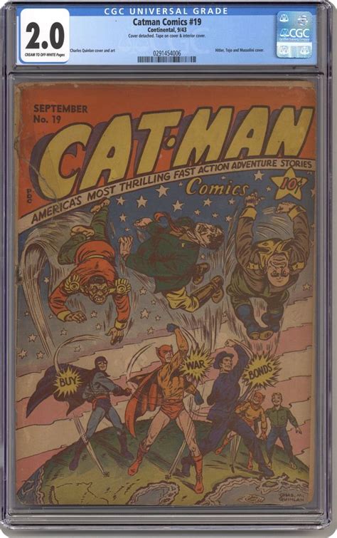 Catman Comics 1941 19 Cgc 2 0